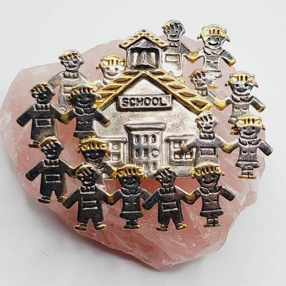 Best | Jewelry | Vintage Signed Best School Kids Brooch Pendant Pin ...